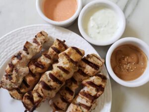 Costco Mediterranean Chicken Skewers, Dip Ideas + Cook Tips